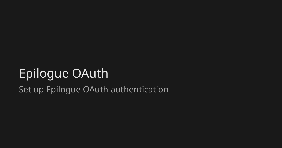 Epilogue OAuth